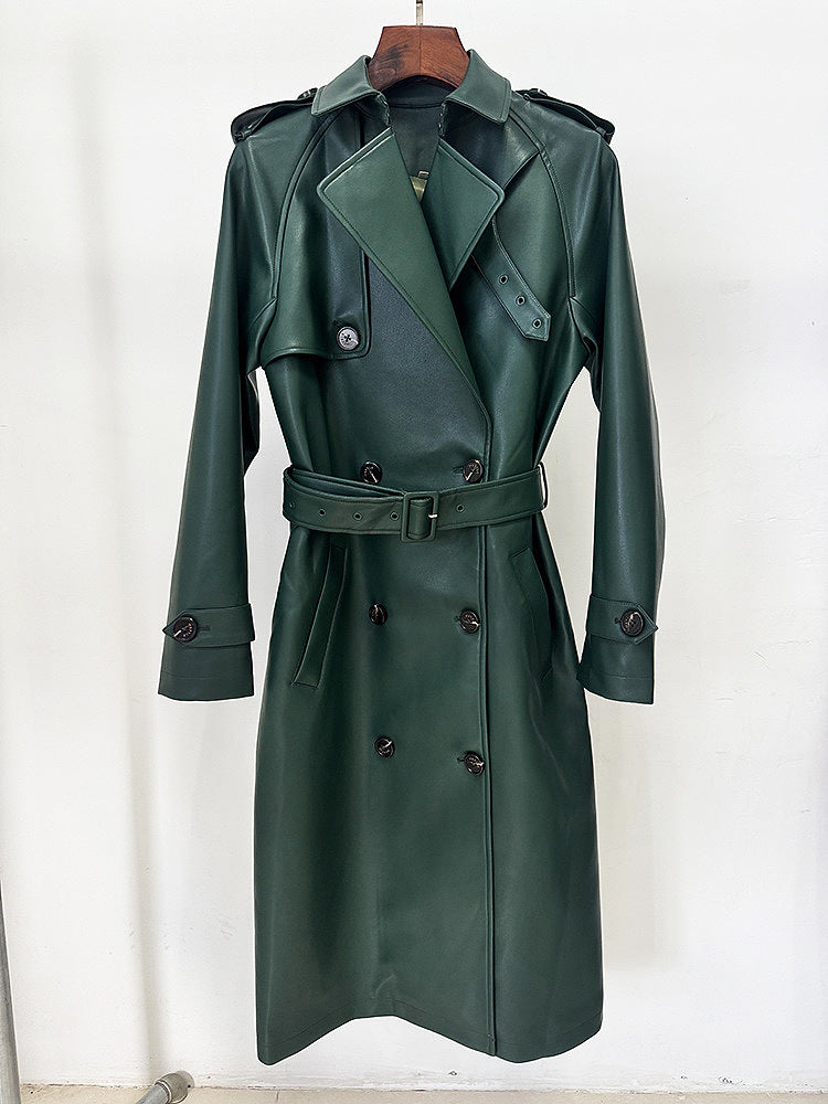 “Obsidian Sovereign” Leather Trench Coat – LUXE LIVING FASHIONS